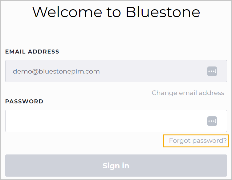 Log in to Bluestone PIM