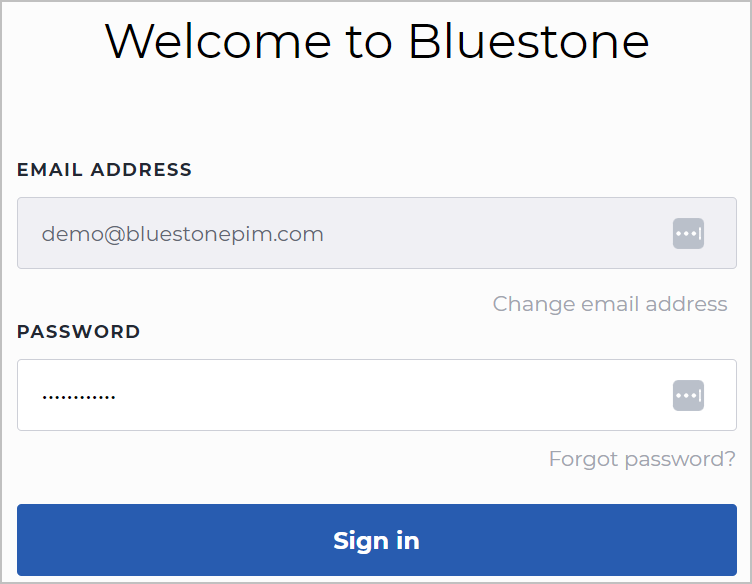 Log in to Bluestone PIM
