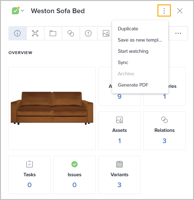 Product details panel