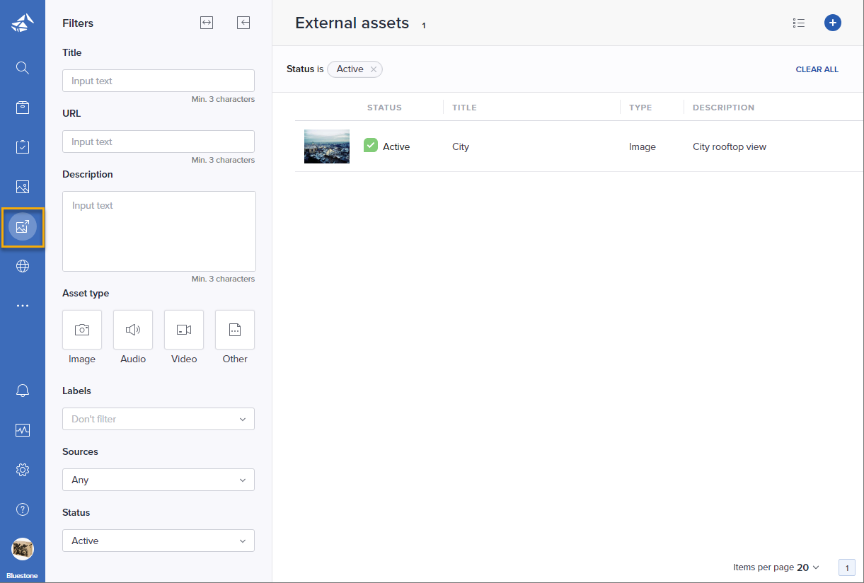 External assets library