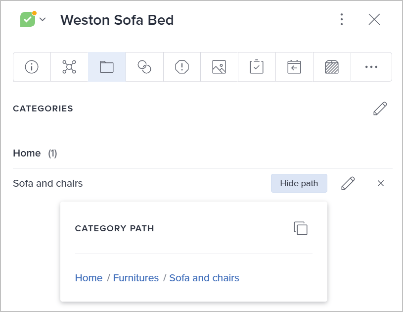 Product details panel