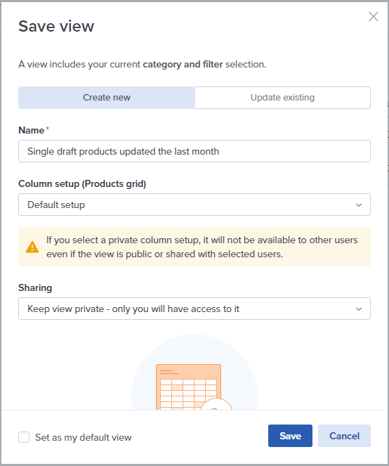 Create and manage product views
