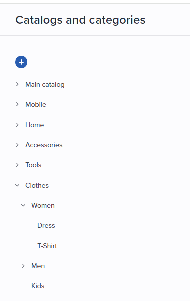 Create and manage catalogs and categories
