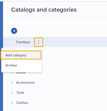 Create and manage catalogs and categories